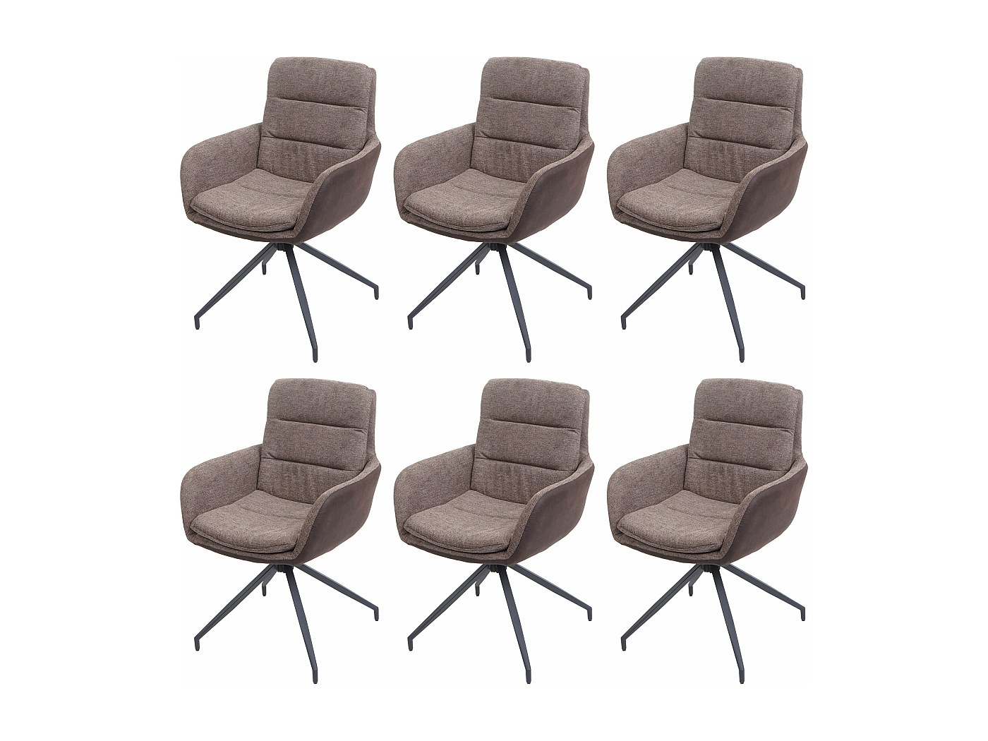 Chaise de salle à manger MCW-K32 (lot de 6), brun-brun foncé