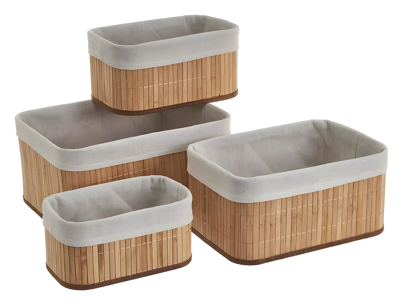 Lot de 4 boites de rangement en bambou