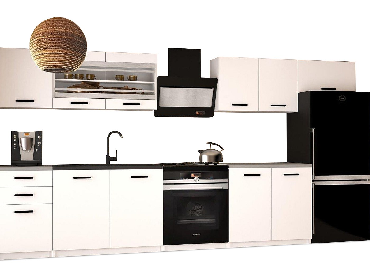 ELLANTO - Cuisine complète L240 cm - Cuisine droite 7 pcs - Plan de ...