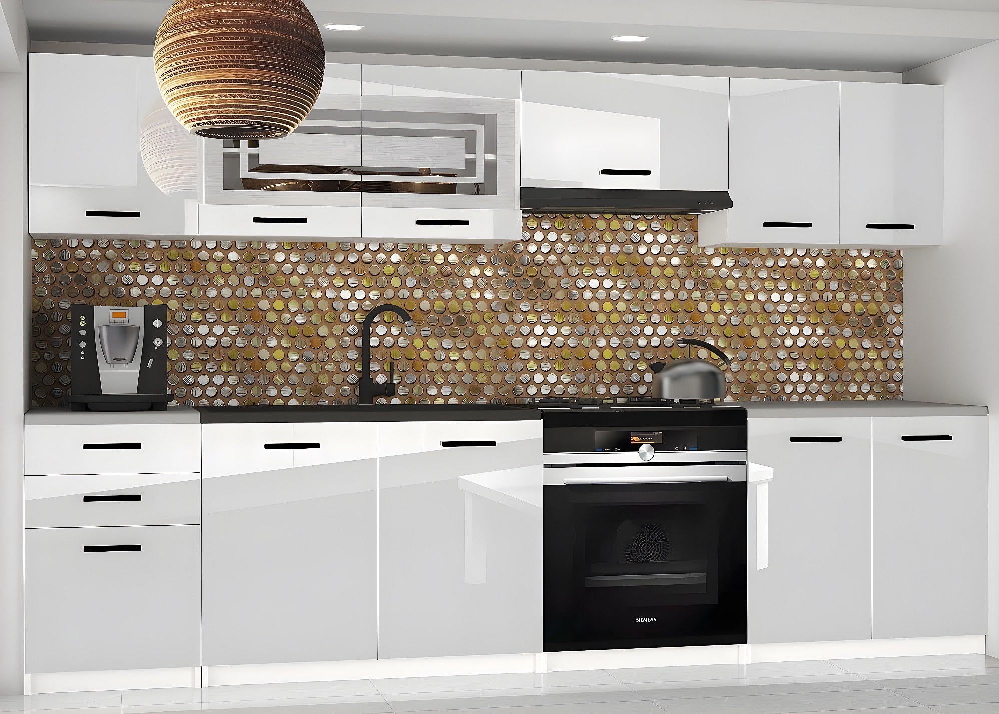 TAHLIA - Cuisine complète L240 cm - Cuisine droite 7 pcs - Plan de ...