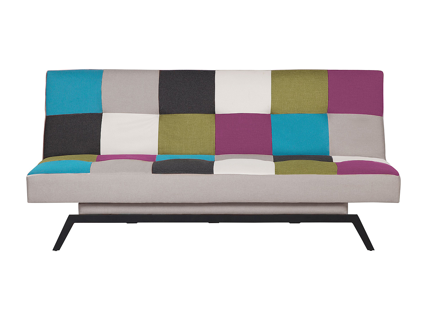 Divano letto imbottito in tessuto multicolore LEEDS