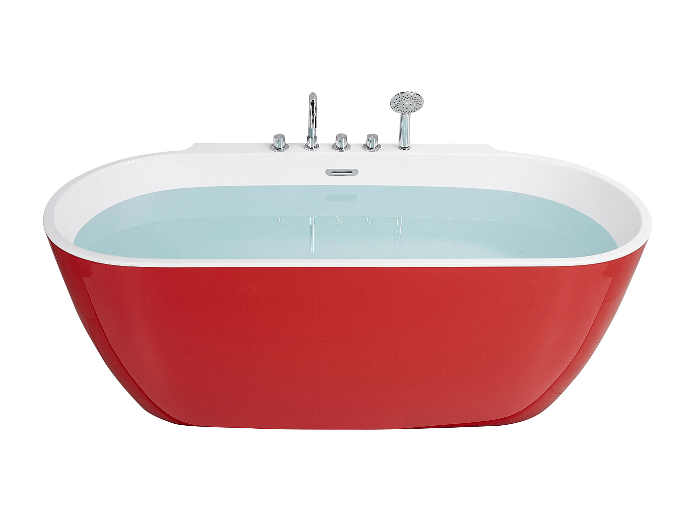 Vasca da bagno freestanding con rubinetteria 170 cm rossa ROTSO
