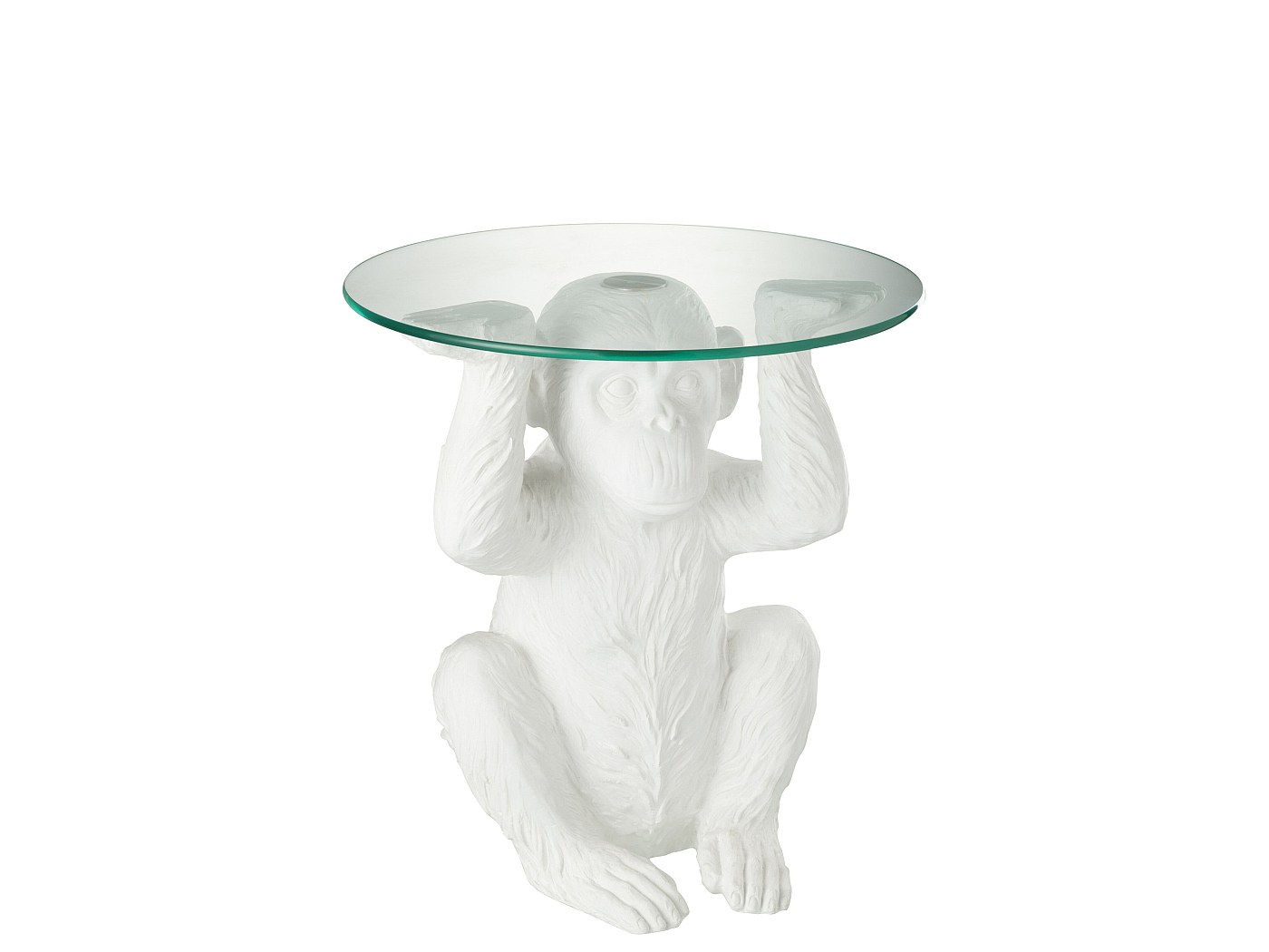 Table d'Appoint Design "Singe" 49cm Blanc