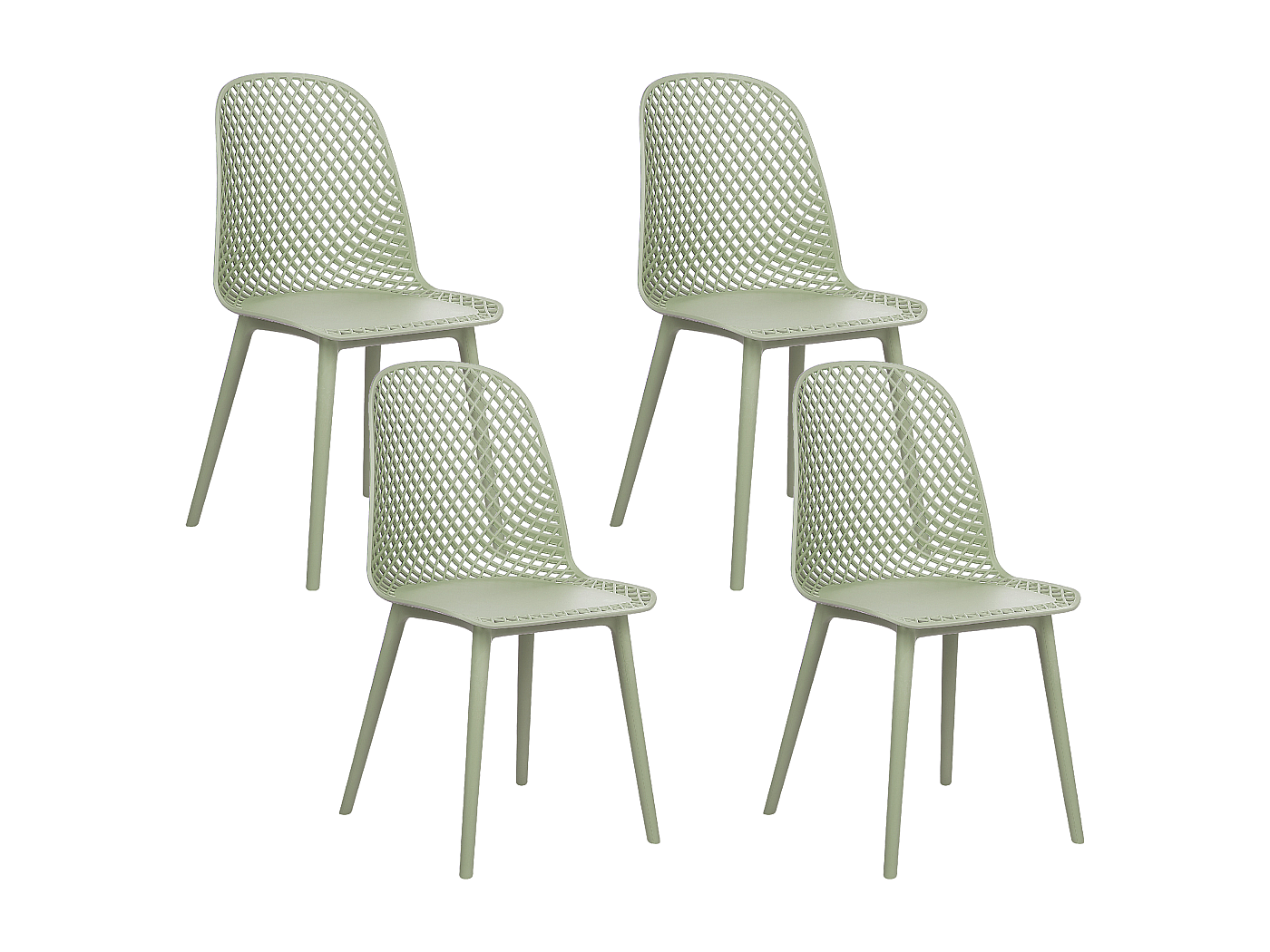 Set di 4 sedie da pranzo verde chiaro EMORY