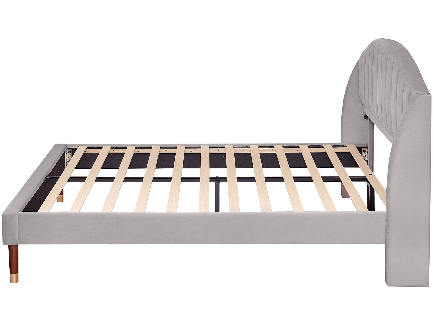 Letto con testiera regolabile - 160 x 200 cm - velluto - rete a doghe ...