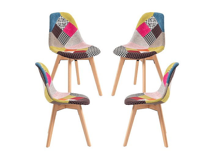 Pack 4 Sillas Kelen Patchwork - Patchwork Rose