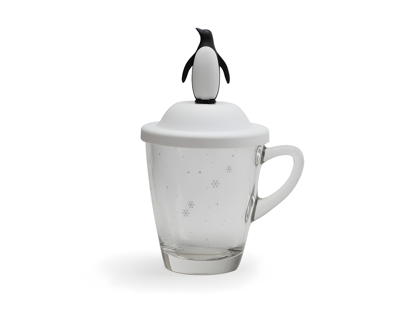Mug avec couvercle pingouin 350ml Transparent Qualy
