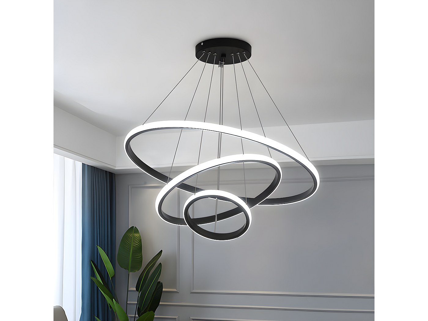 suspension moderne plafonnier led lustre aluminium led 76w en forme de ...
