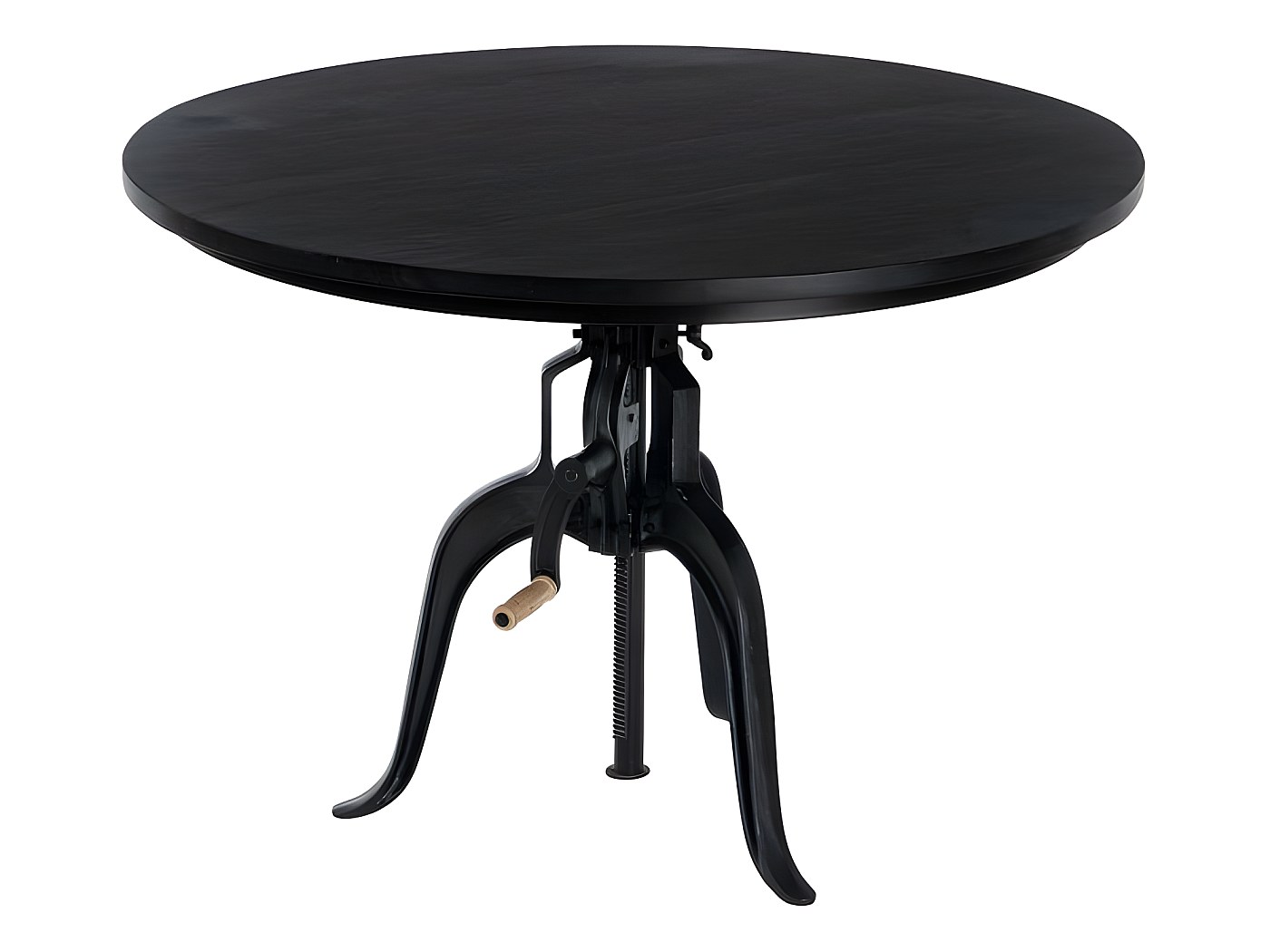 Table à manger ronde industrielle relevable 110cm Wesson