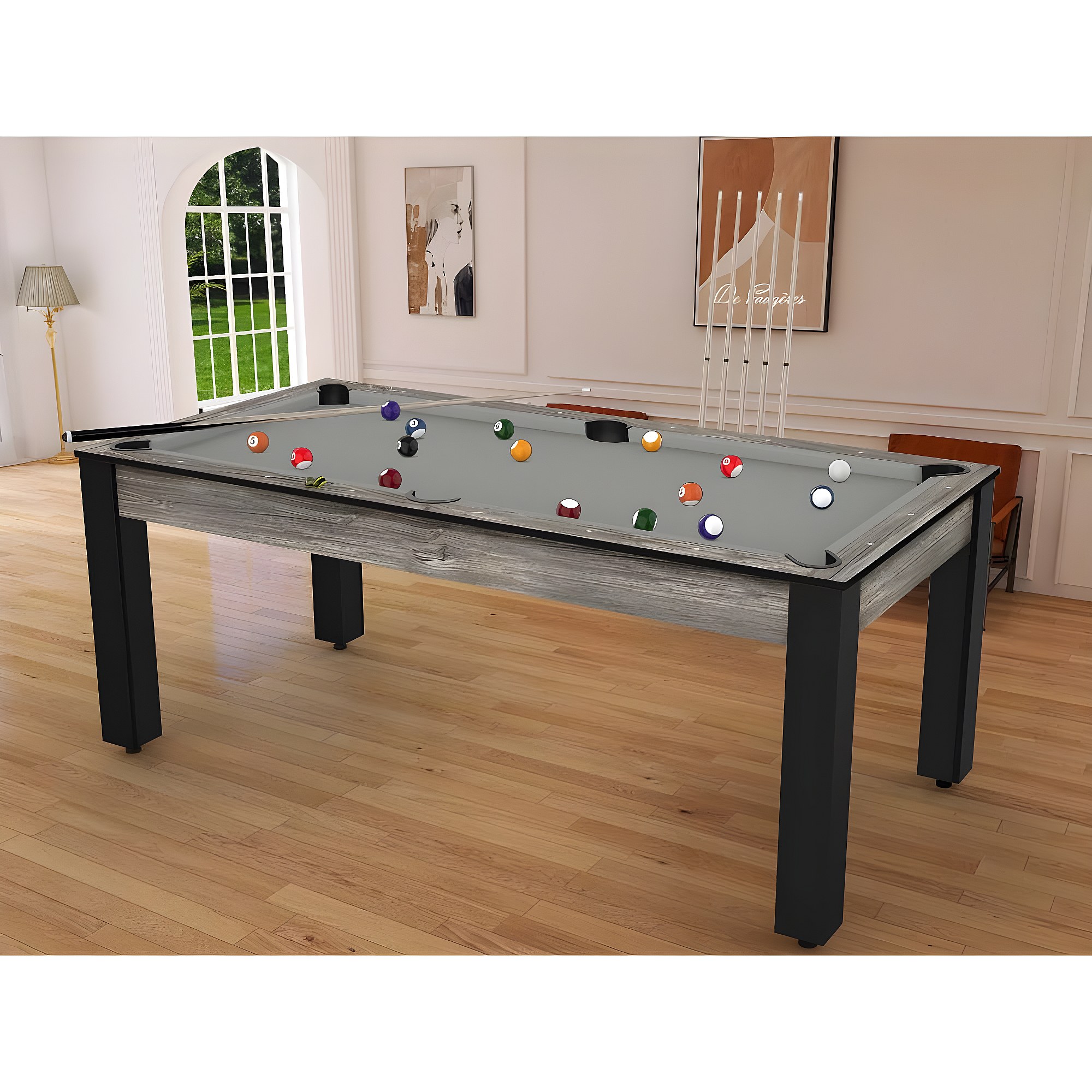 Billard convertible table 8 personnes Arizona + plateau dinatoire ...