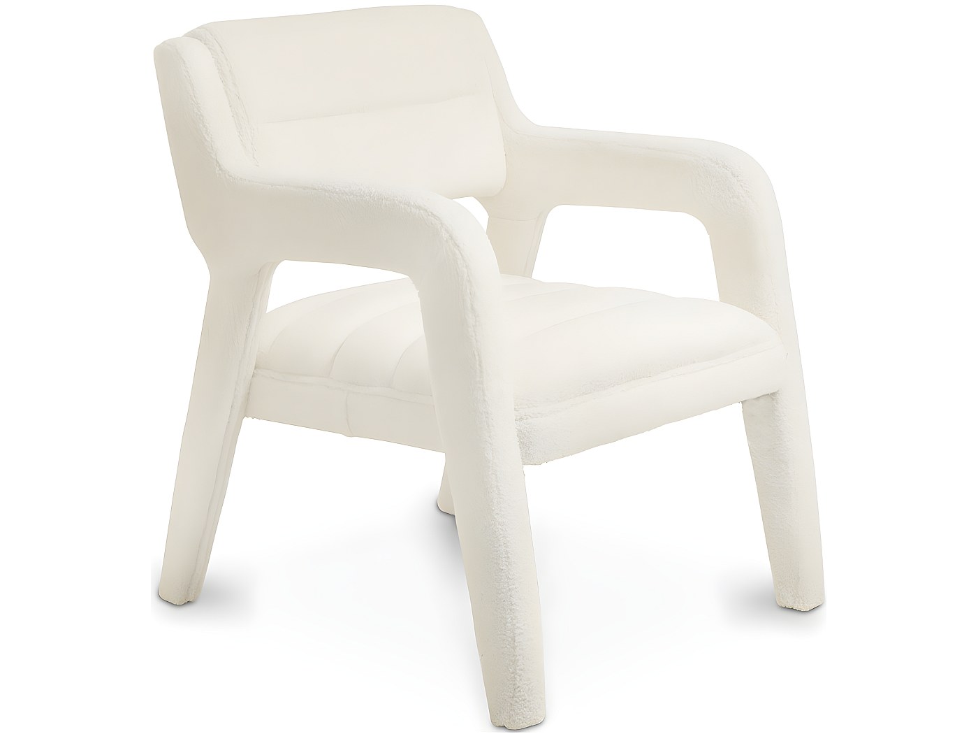 Silla de Comedor Tapizada - Bouclé Blanco - Colette