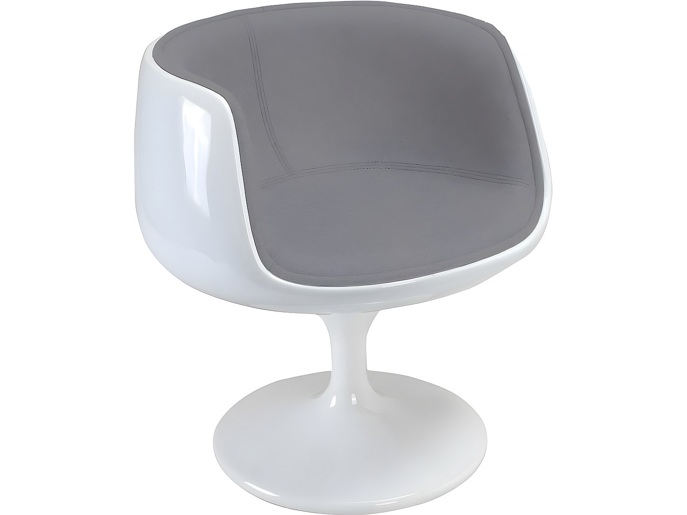 Sedia lounge - Sedia design bianca - Rivestimento in tessuto - Ginevra