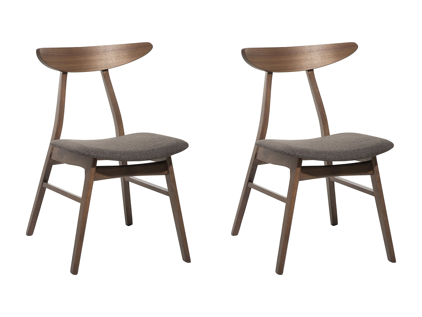 Lot de 2 chaises en tissu gris foncé LYNN