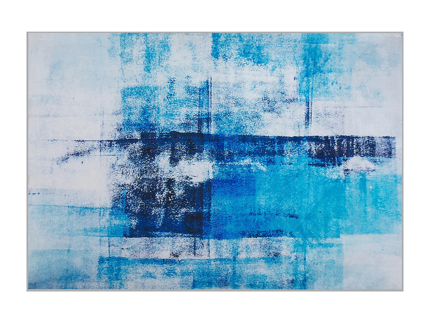 Tappeto blu multicolore 140 x 200 cm stampa 3d a pelo corto moderno