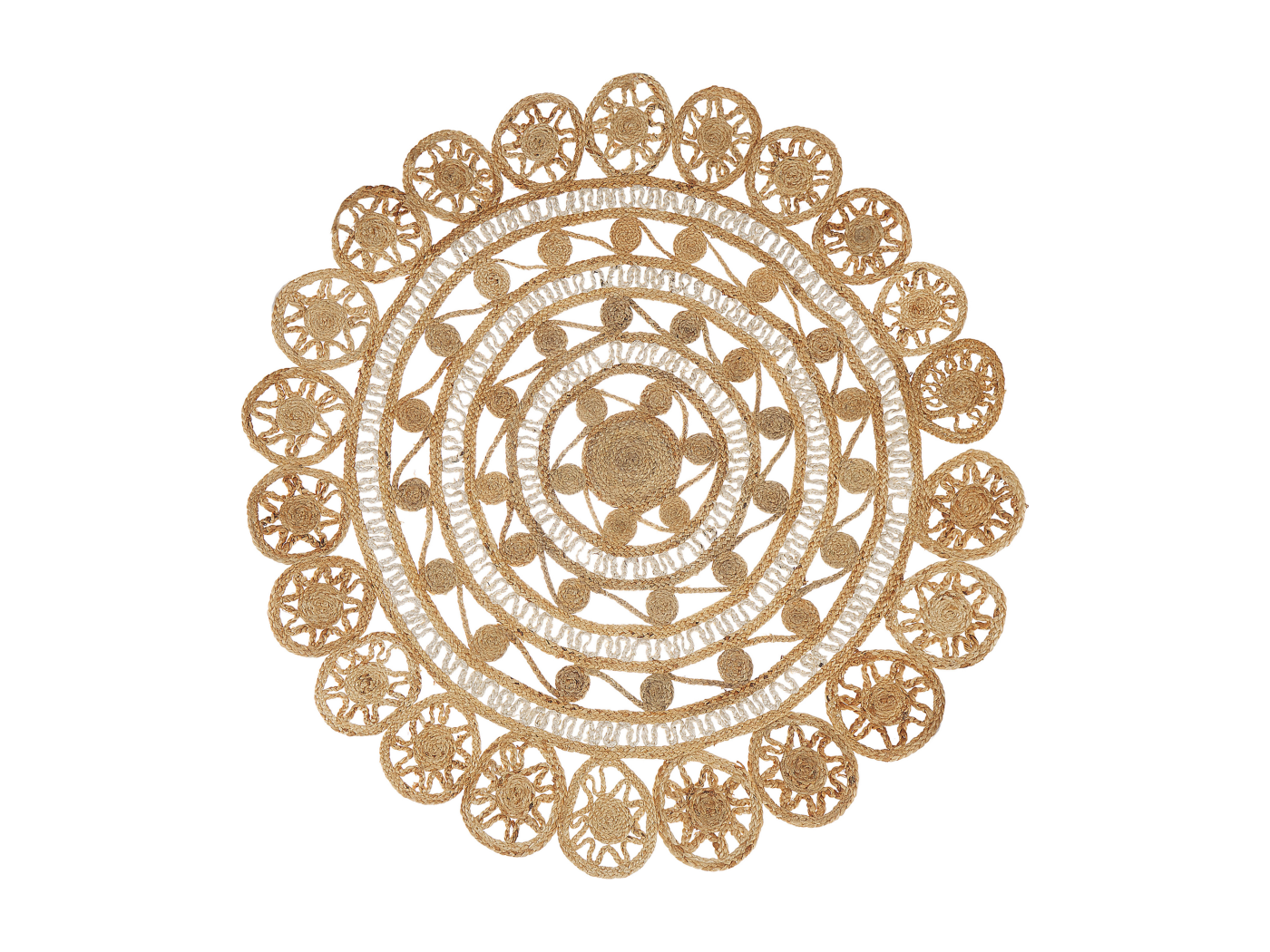 Tapis Rond 140 Cm En Jute Beige Laleli