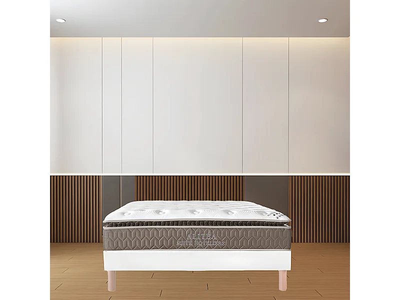 Ensemble Alitea FABULEUX + Sommier KIT + pieds 160x200 Ressorts