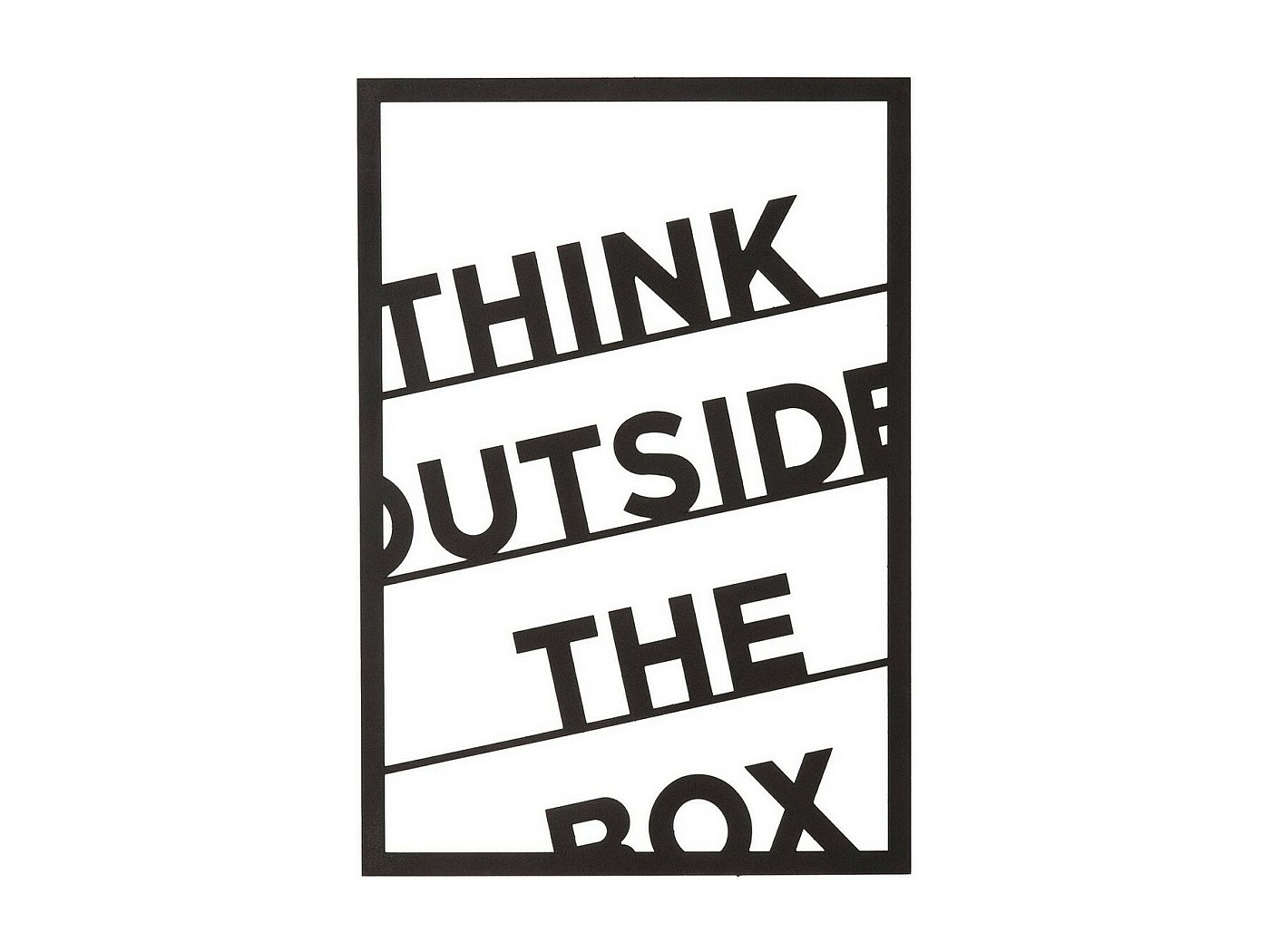 Decorazione in Metallo Think Outside the Box 2 - Nero - L50xP1,5xA70 cm ...