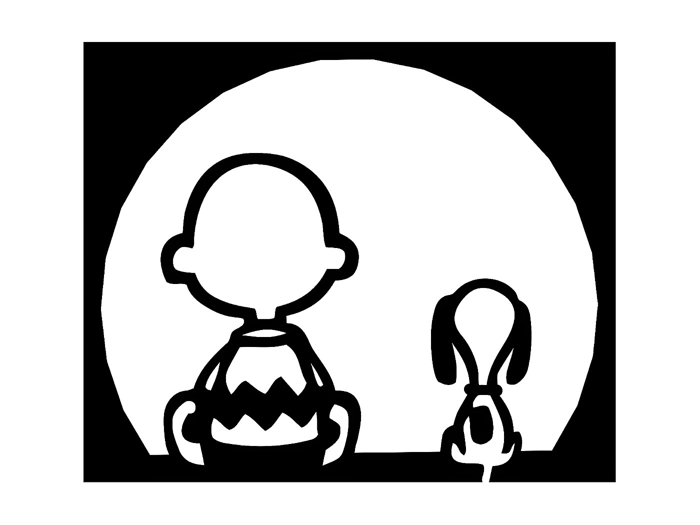 Décoration en Métal Snoopy - Noir - 70x1,5x58 cm - EPIKASA