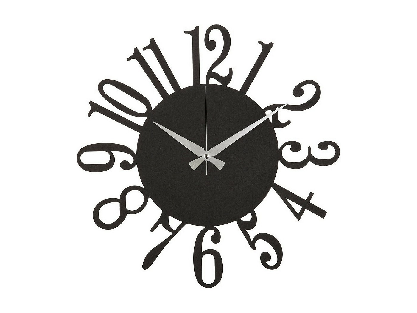 Reloj Numbers 4 - Negro, Plata - 50x1,5x50 cm - EPIKASA