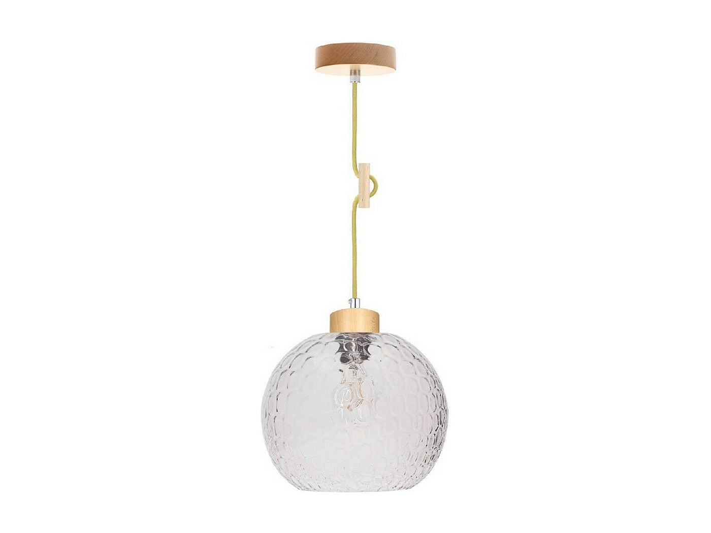 Lampada a Sospensione Svea - Rovere, Giallo - L24xP24xA100 cm - EPIKASA