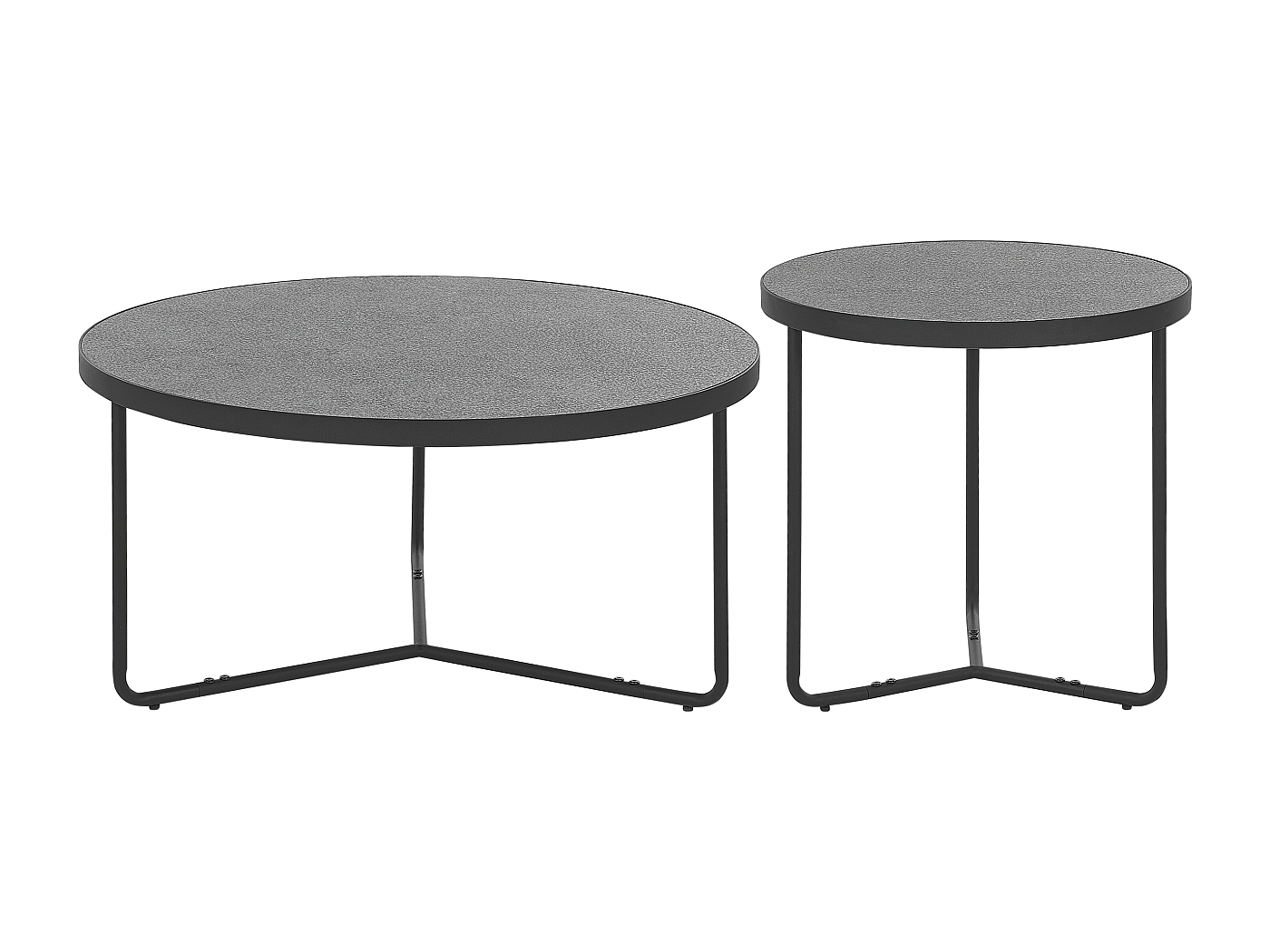 Conjunto de 2 mesas de centro gris/negro MELODY
