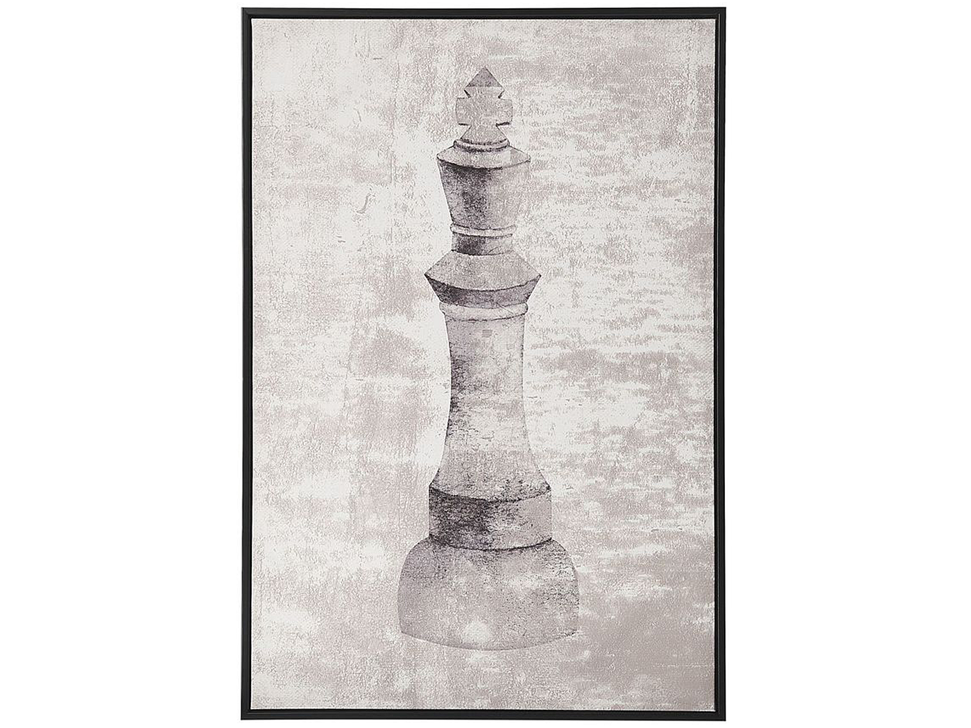 Toile imprimée motif d'échecs 63 x 93 cm gris BUDRIO