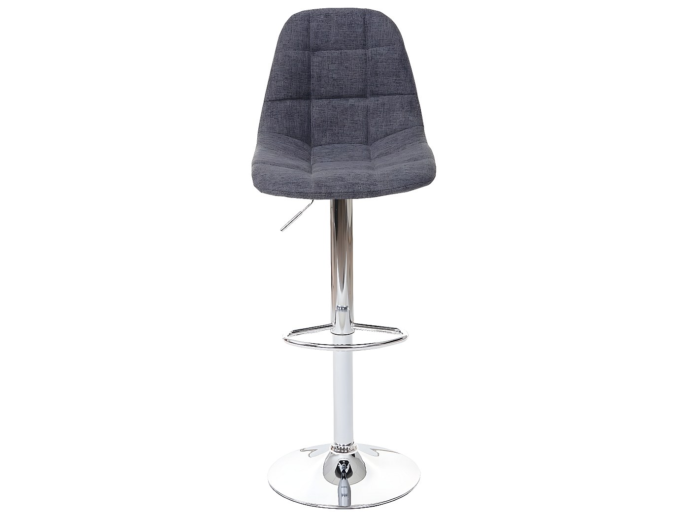 Taburete de bar MCW-A67, tela/textil gris, base cromada