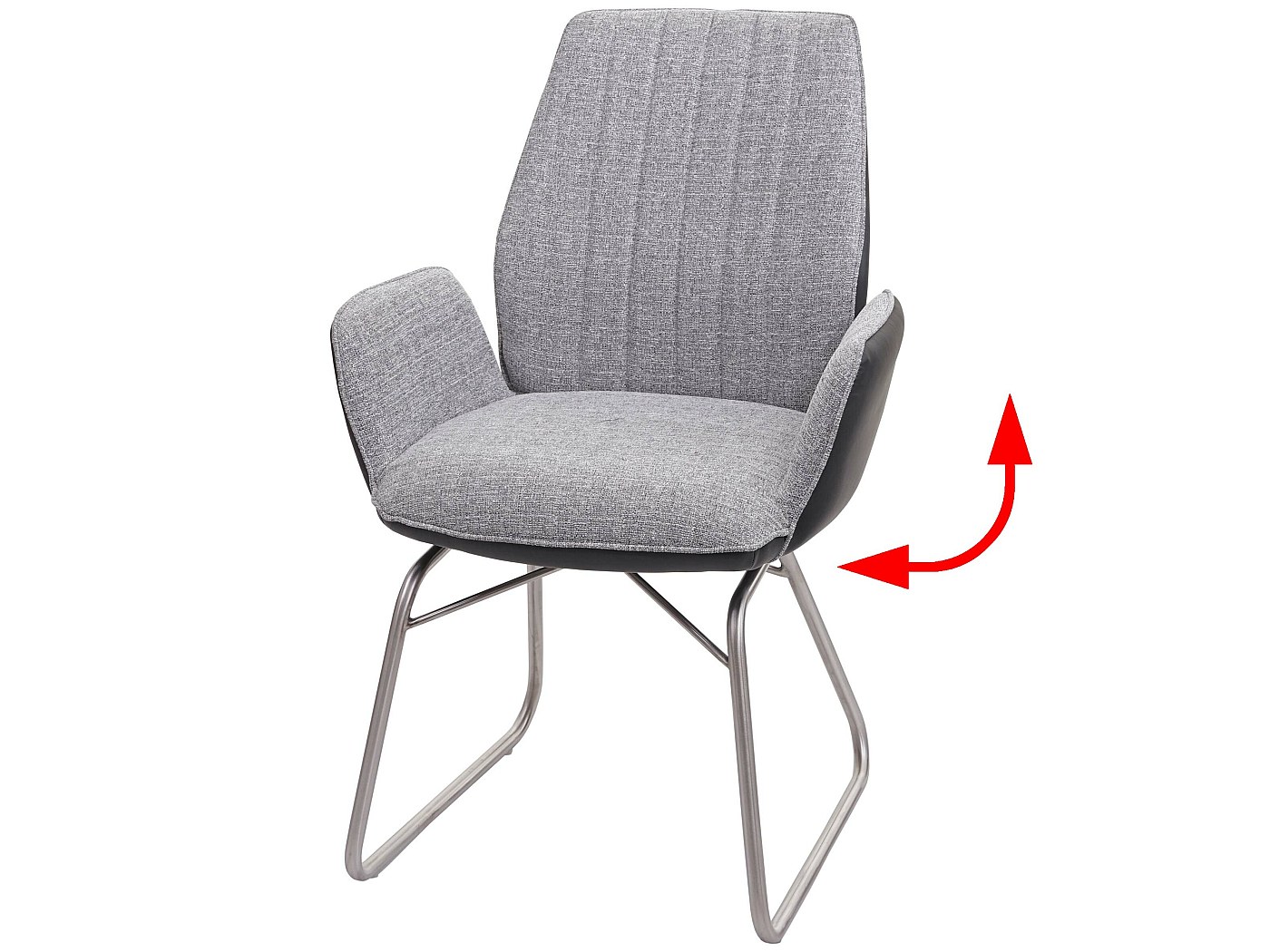 Sedia con seduta a dondolo MCW-G73 ecopelle tessuto grigio