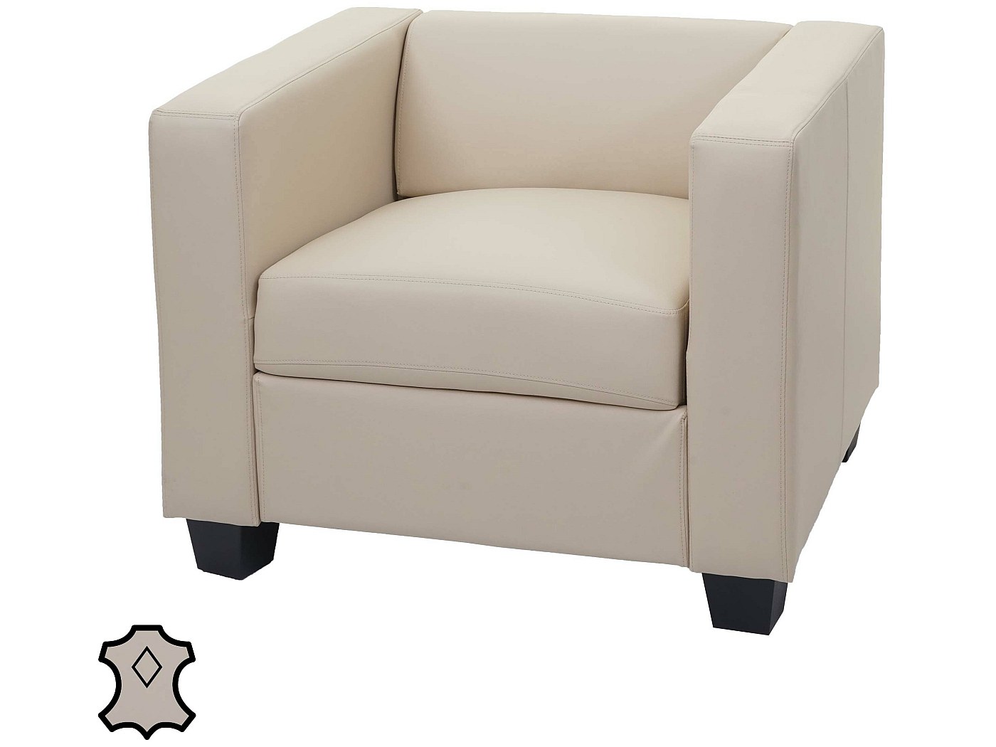 Poltrona sofa lounge moderno elegante serie Lille M65 75x86x70cm pelle ...