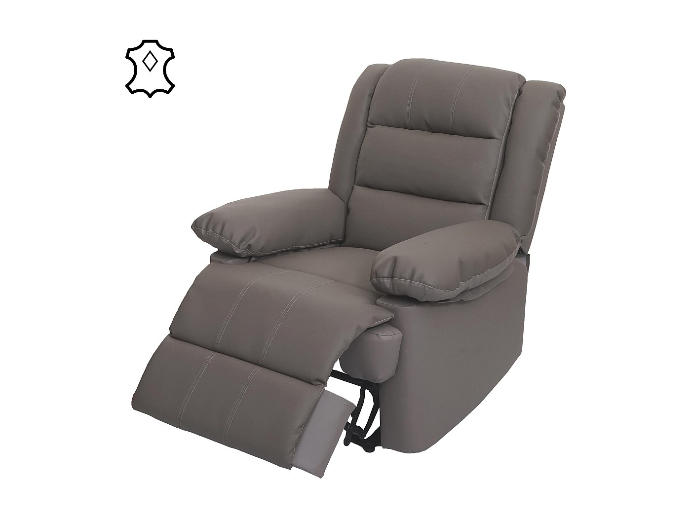 Poltrona relax reclinabile TV MCW-G15 regolabile vera pelle ecopelle ...