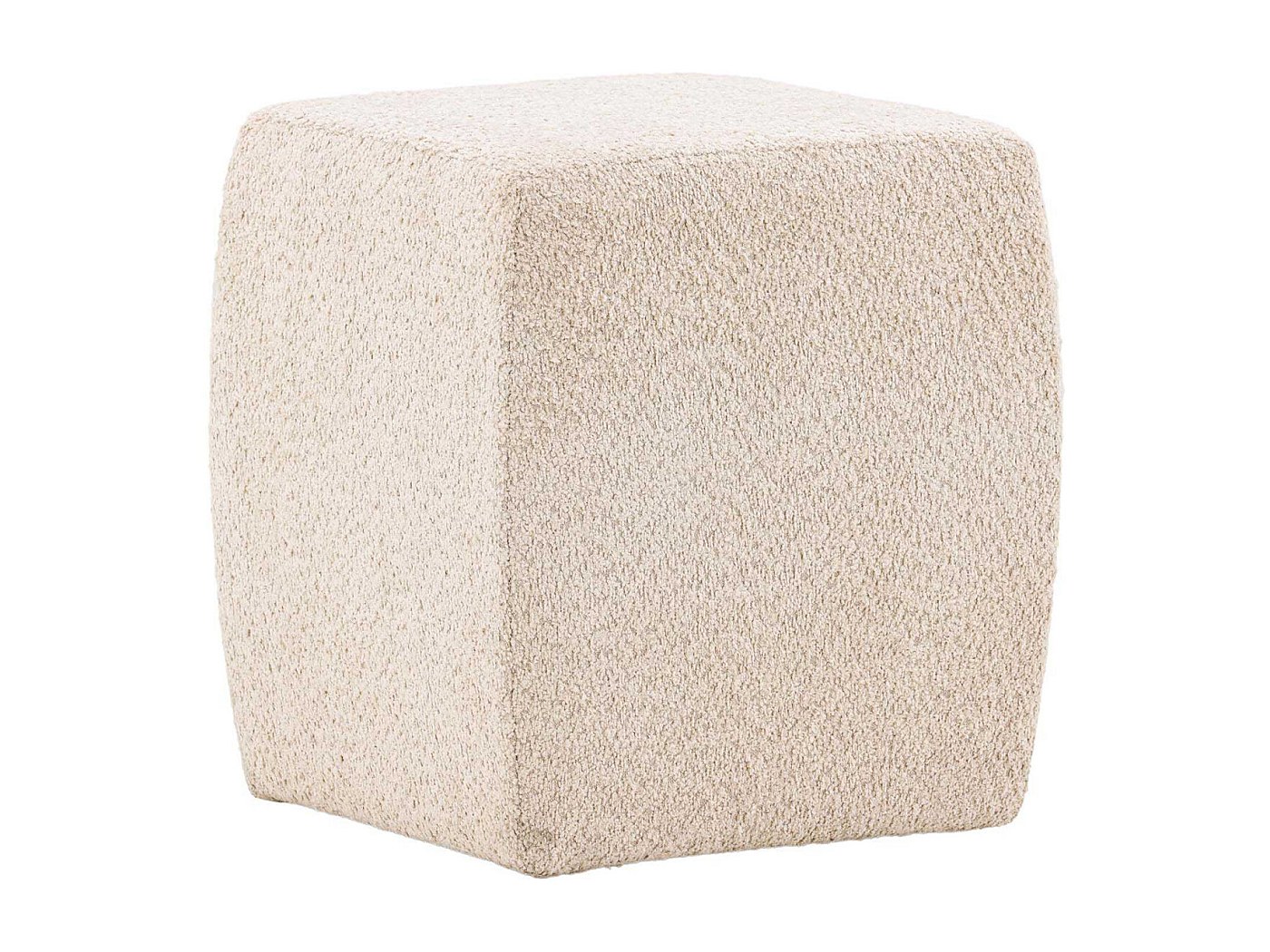 Pouf cube en polyester bouclette Neapel