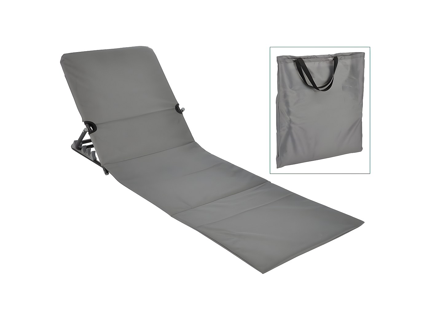 HI Faltbare Strandmatte PVC Grau