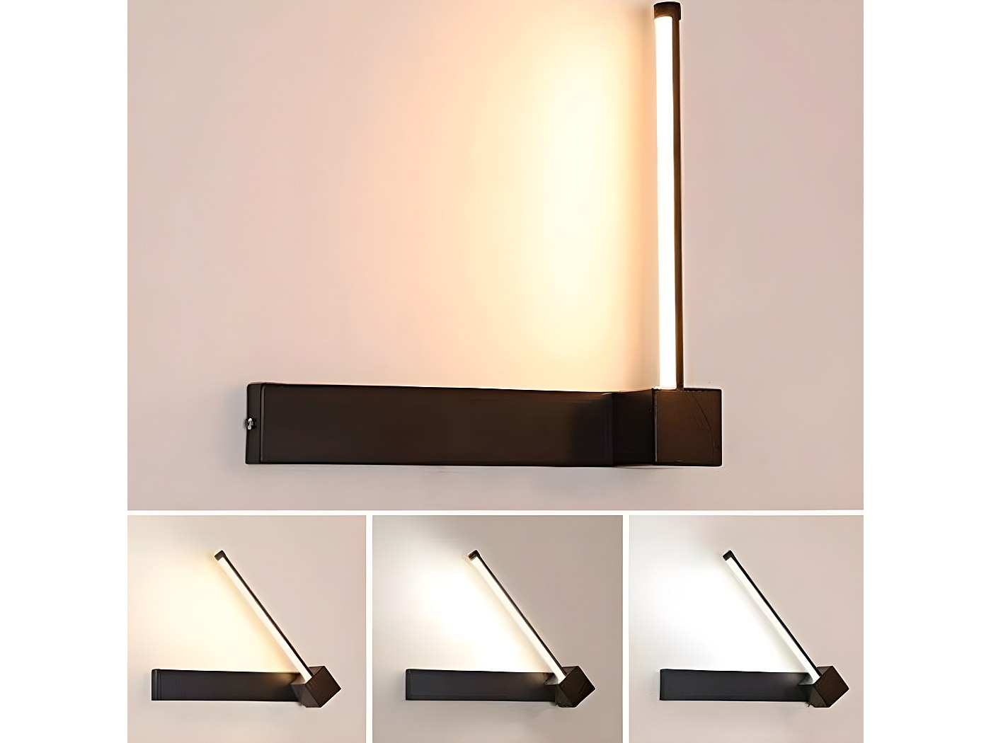 Luce a parete a LED moderna 7W 330 ° interno, 30*5*9 cm, nero, in metallo