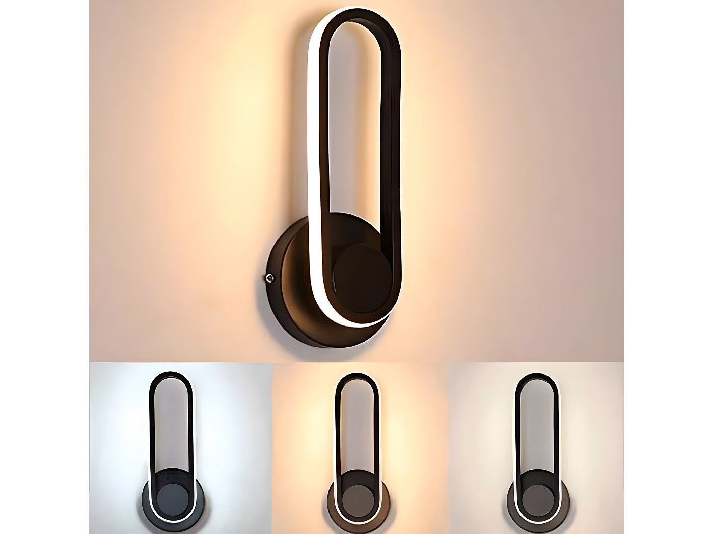 Luce murale a LED interno 12W, 30 × 12 × 7 cm, nero, 330 ° Dimmabile ...