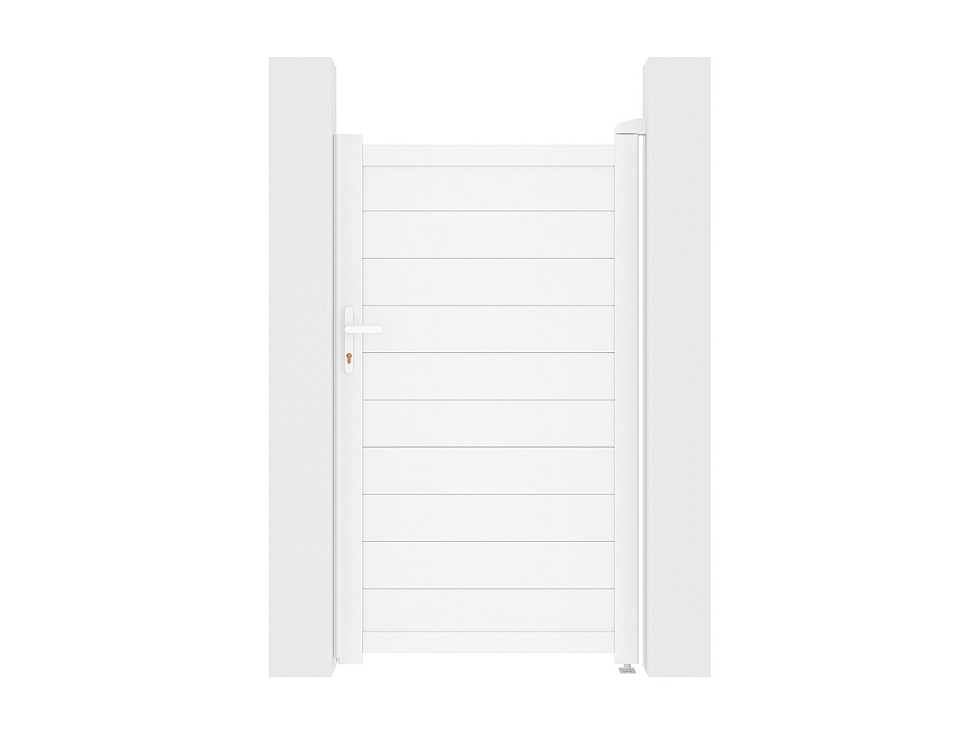 Portón batiente aluminio Ancho 103 x Alt. 181 cm blanco NAZARIO