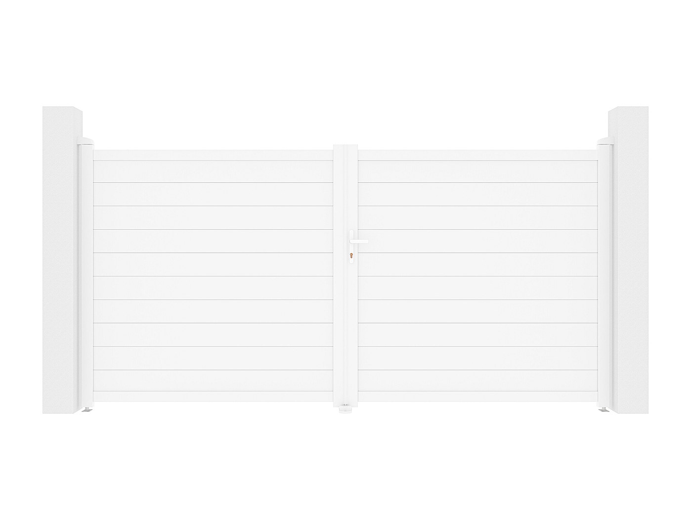 Cancello battente Alluminio pieno L355 x H181 cm Bianco NAZARIO