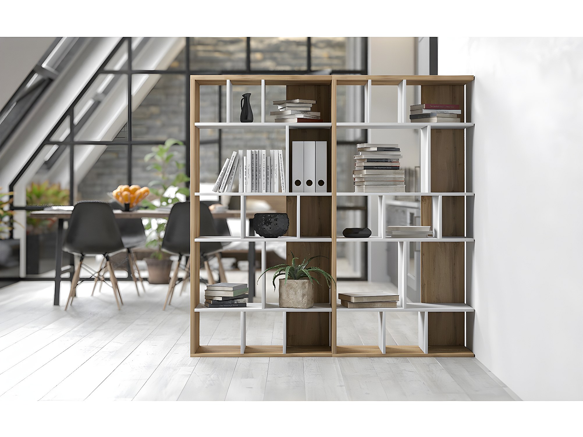 Bibliothèque Design 13 Niches de Rangements L80 x H160 cm - Twin