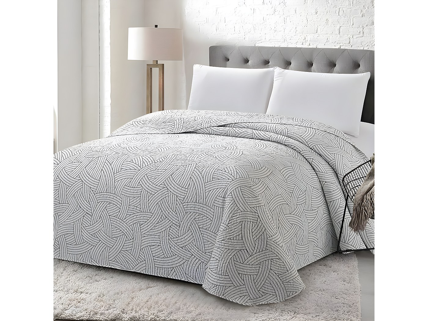 Colcha primavera verano SALINAS GRIS poliéster cama de 150