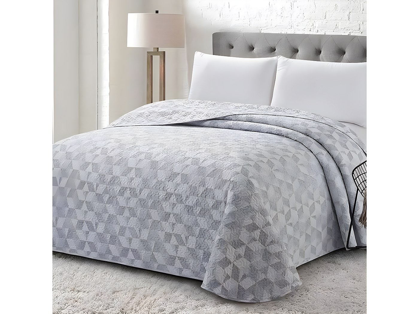 Colcha primavera verano CUDILLERO GRIS poliéster cama de 150