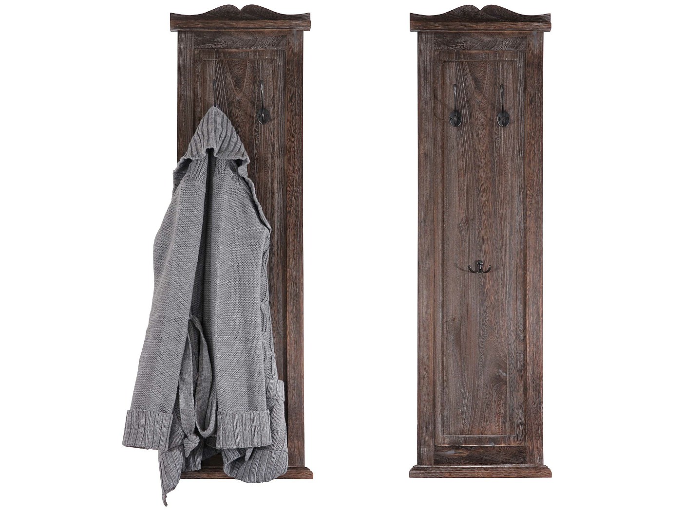 Bengaleiro de parede H33 (conjunto de 2), castanho escuro