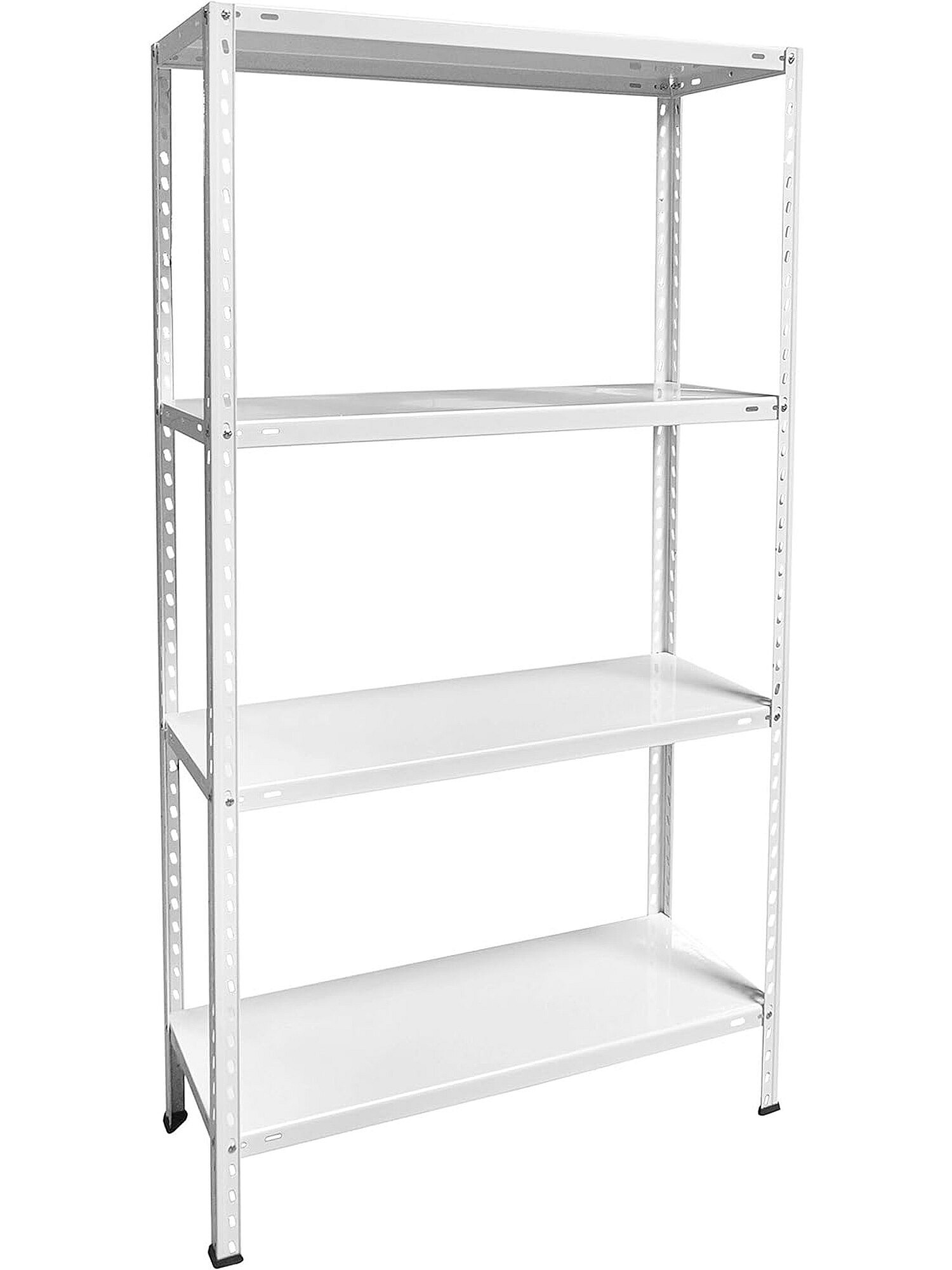 Etagère en métal blanc 4 étagères, 75x30x150 cm