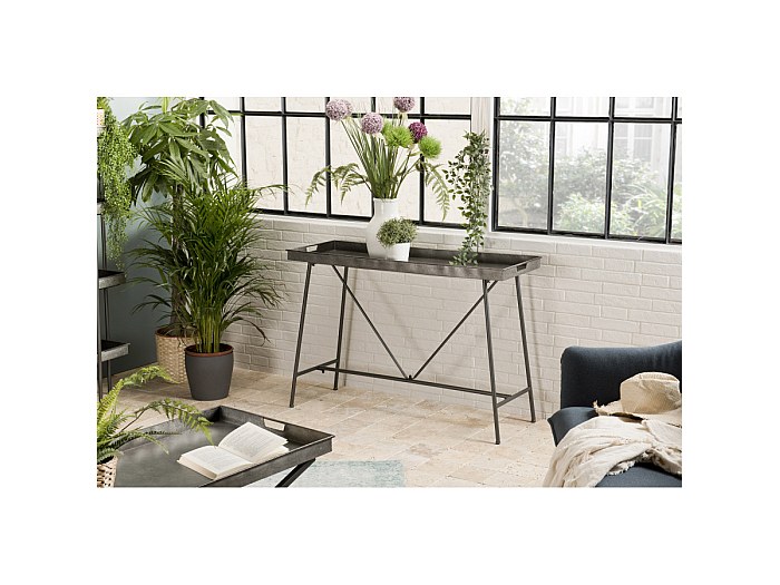 Console Plaque de zinc Pieds en métal