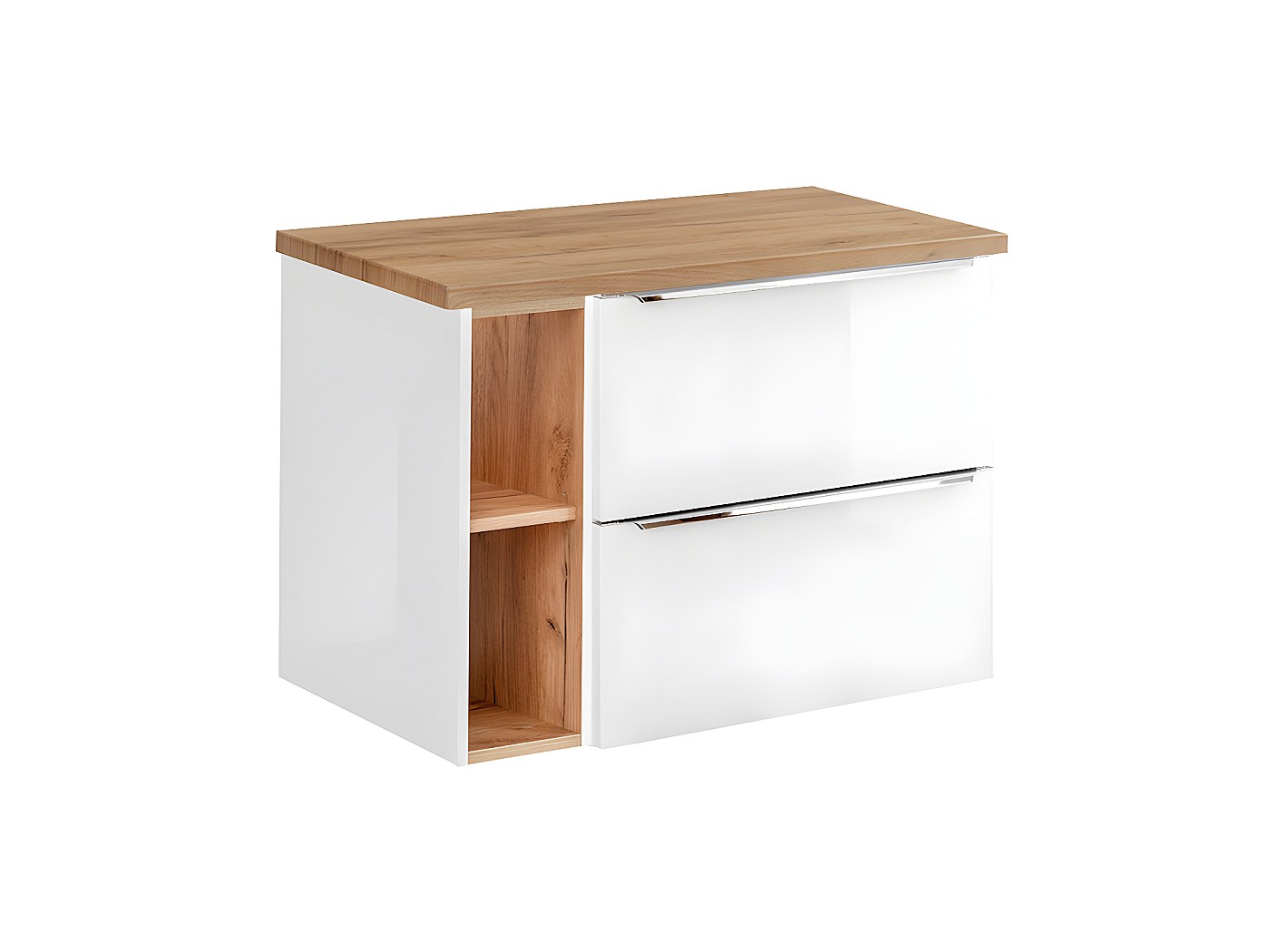 Mueble bajo lavabo 80cm 2 nichos April Blanco y Madera