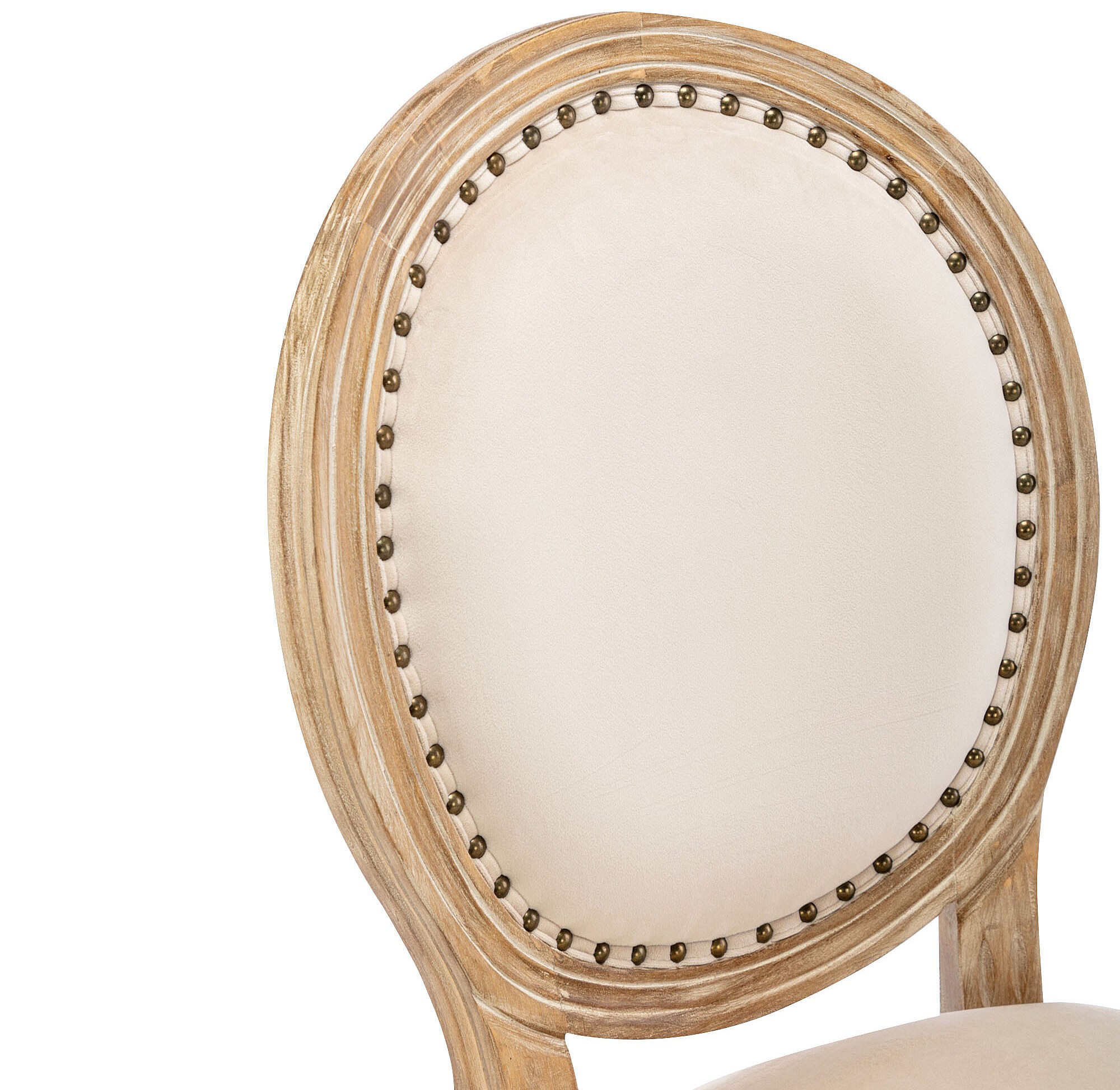 Lot de 4 Chaises rembourrées en velours avec dossier rond et pieds ...