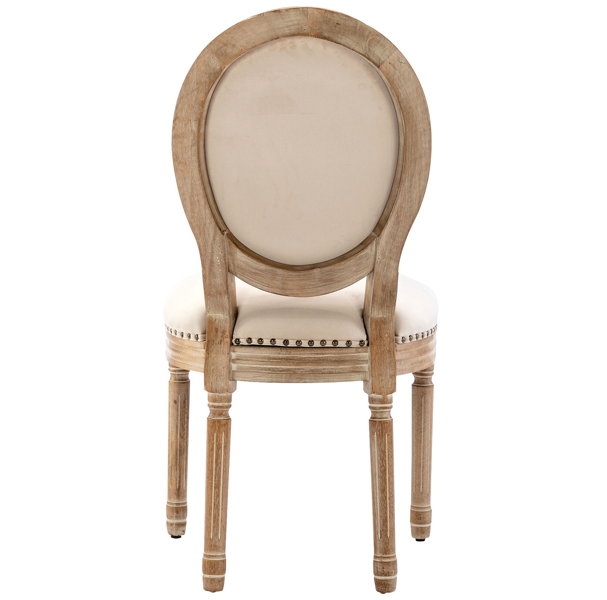 Lot de 4 Chaises rembourrées en velours avec dossier rond et pieds ...