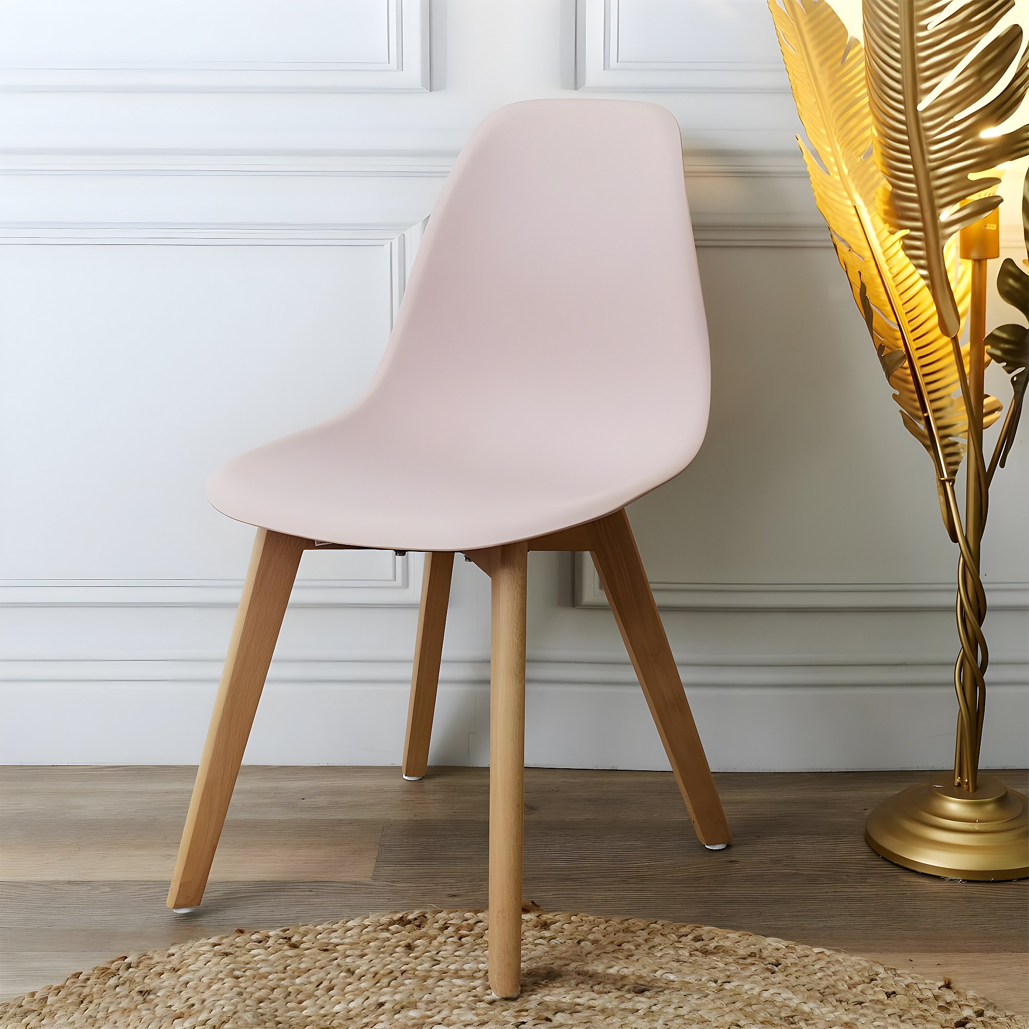 MELYA - Lot de 2 Chaises Scandinaves Roses
