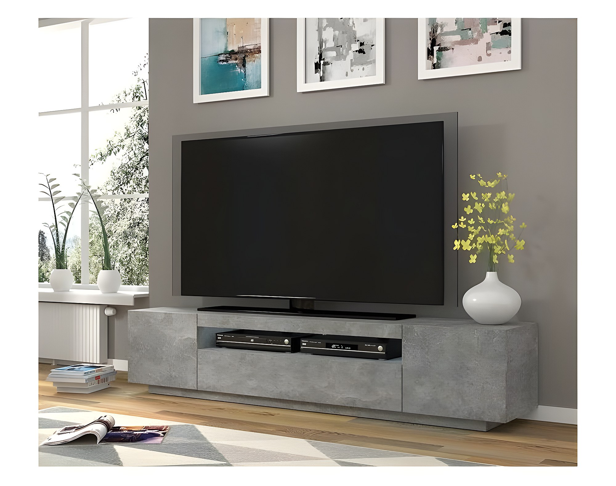 Meuble TV bas universel Aura 200 cm à suspendre ou à poser sideboeard ...