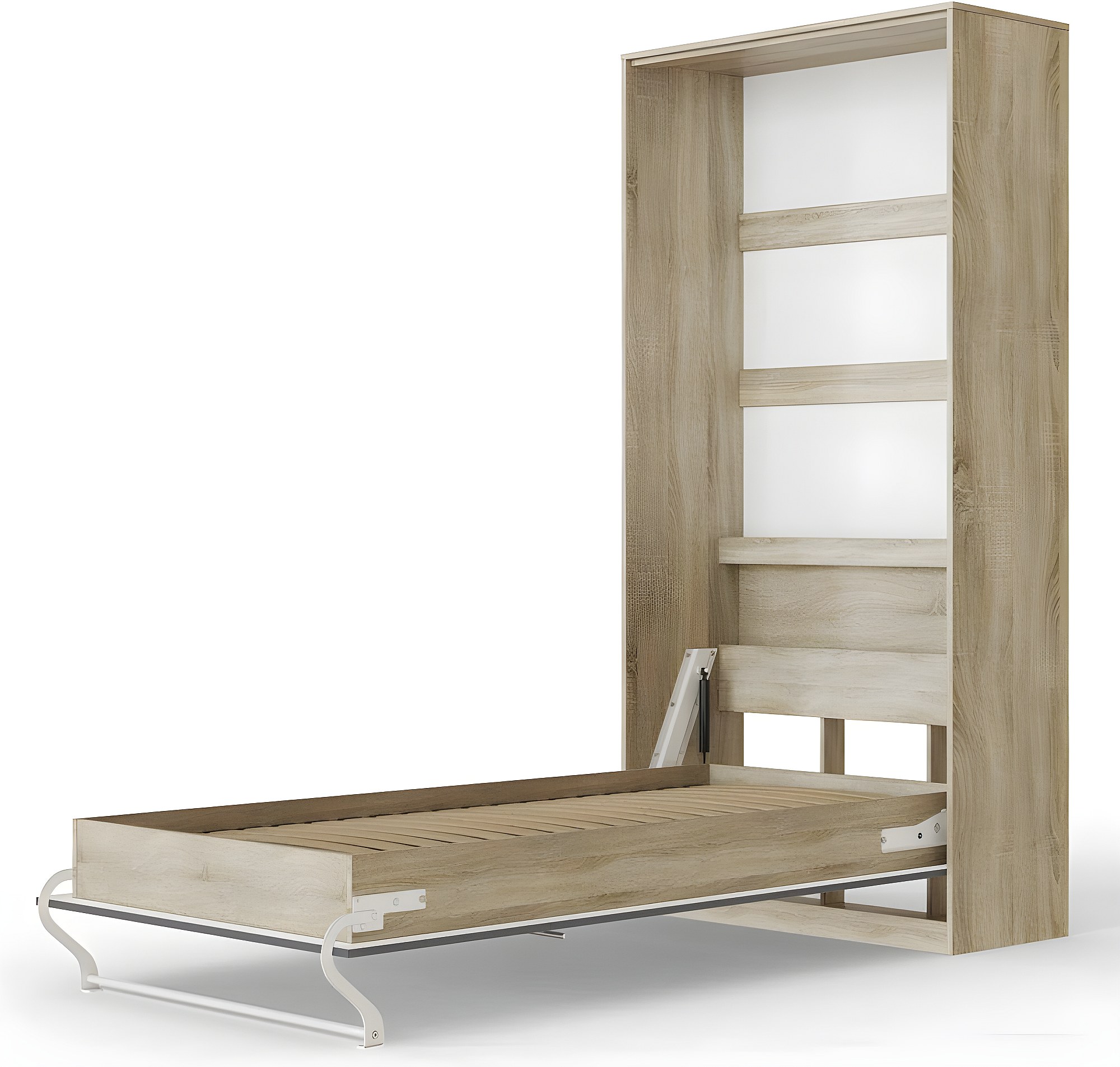 Armoire Lit escamotable 90x200cm Vertical MATELAS inclus Lit Rabattable ...