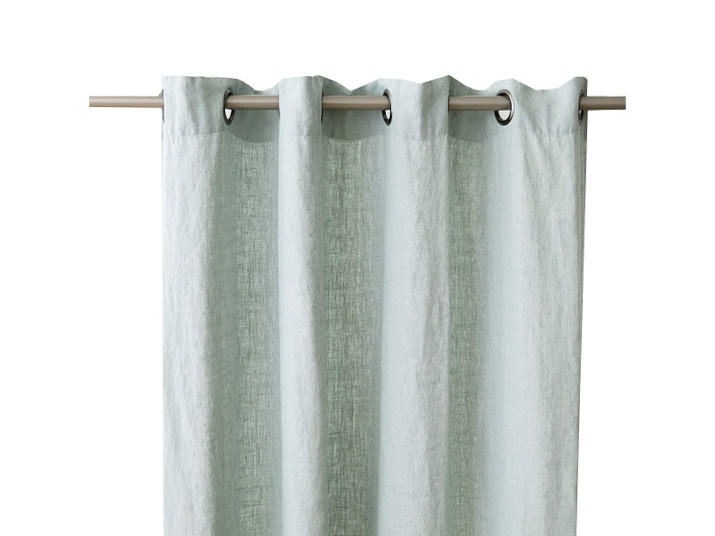 Rideau à œillets en lin lavé sauge 140x250
