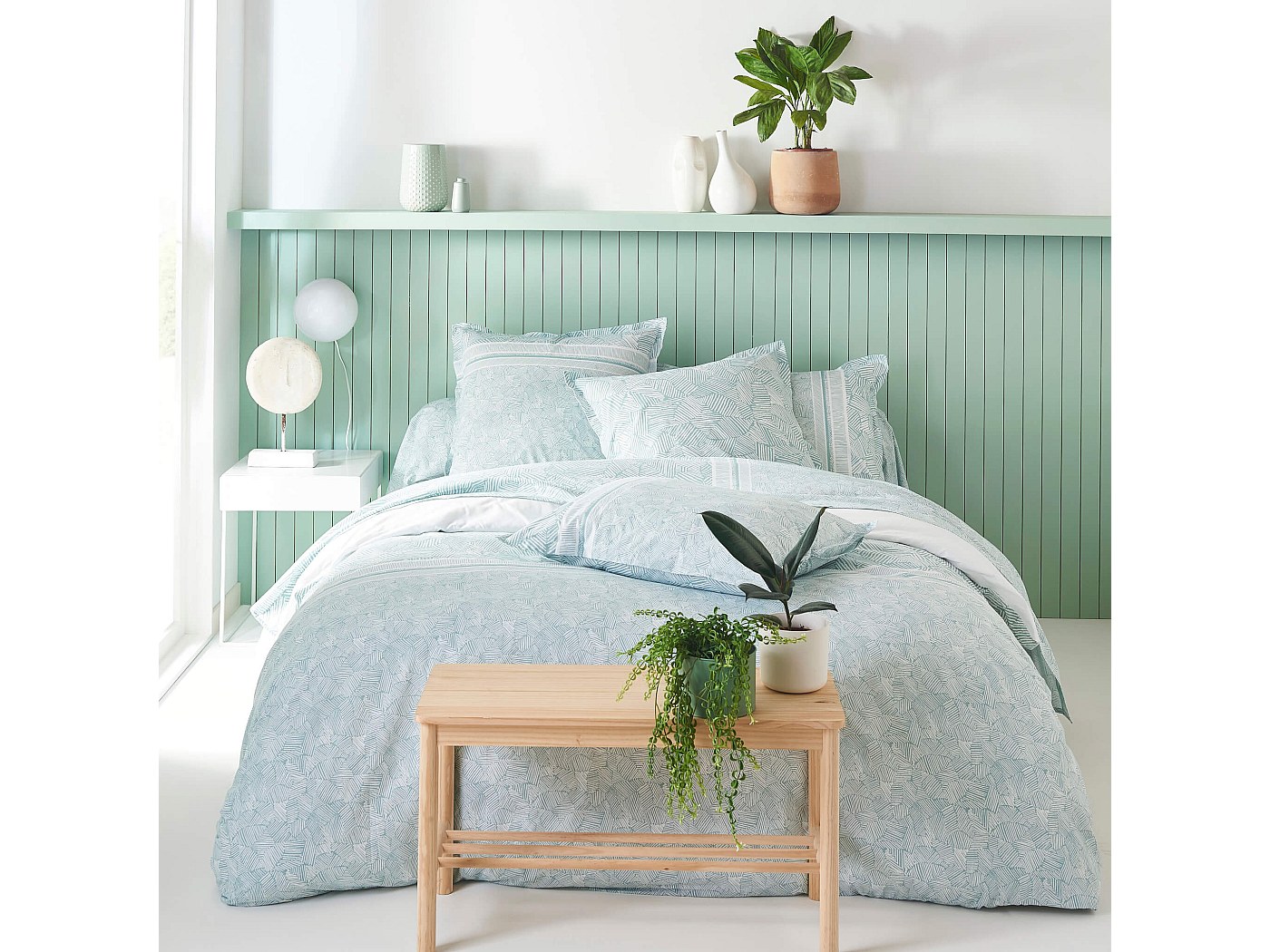 Parure de lit Leo écume 240x220 cm - Tradilinge